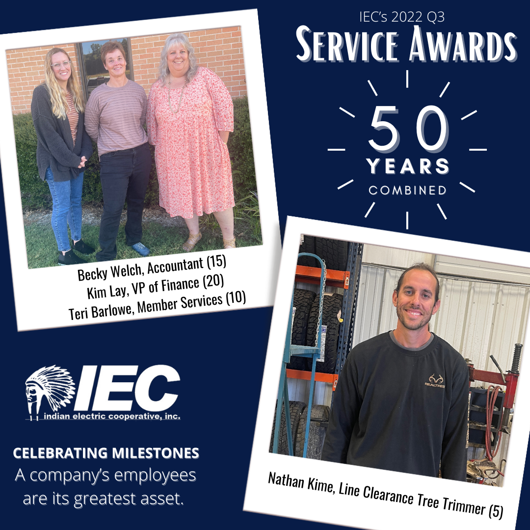 Four honored on career anniversaries | Indian Electric Cooperative